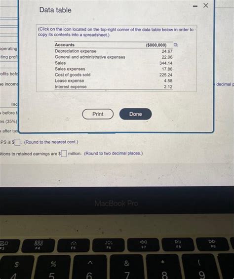 Solved Data Table Click On The Icon Located On The Chegg Com