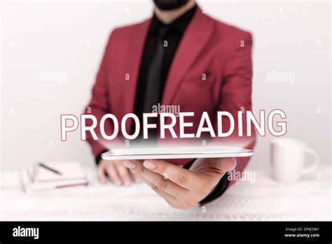 Text Caption Presenting Proofreading Internet Concept Act Of Reading
