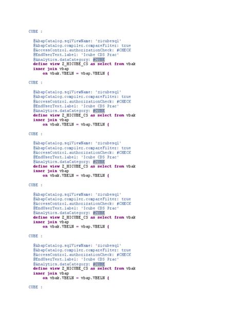 Z Hicube Cs Vbak Vbap Vbak Vbeln Vbap Vbeln Define View As Select From Inner Join On