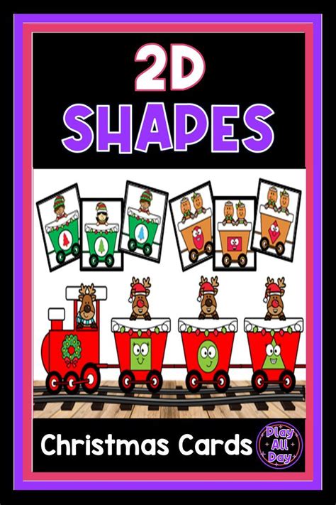 Christmas 2d Shapes And Colors Train 2d Shapes And Colour Cards Christmas Coloring Cards 2d