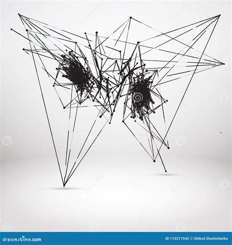 Abstract Geometric Polygonal Shape Technology Vector Science Background Connecting Dots And