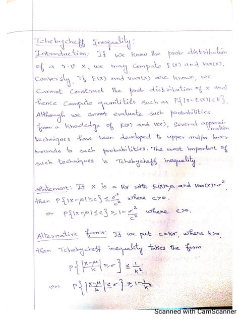 Chebyshev S Inequality And Markov Inequality 1 Pdf