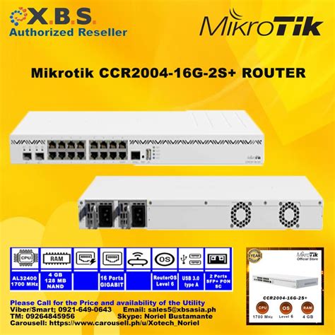 Mikrotik Ccr2004 16g 2s Router Computers And Tech Office And Business Technology On Carousell