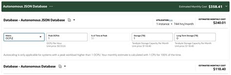 Autonomous Json Database Adopts Ecpus And Per Gigabyte Storage Lowering The Entry Level Price