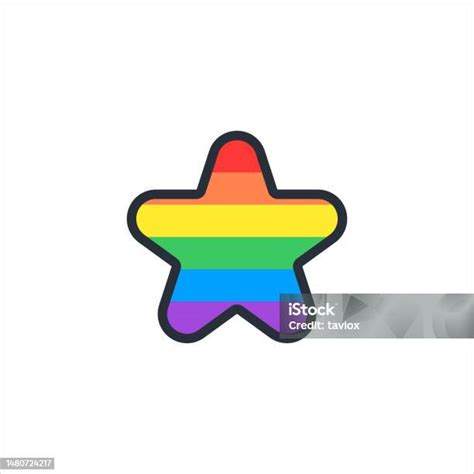 별 얇은 선 아이콘 Lgbt 기호입니다 현대 벡터 그림입니다 자부심 별 무지개 이모티콘 또는 이모티콘 아이콘 간단한 스톡 일러스트레이션 0명에 대한 스톡 벡터 아트 및 기타