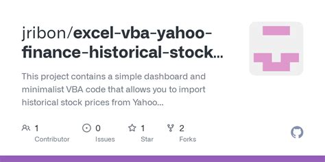 Github Jribonexcel Vba Yahoo Finance Historical Stock Data This