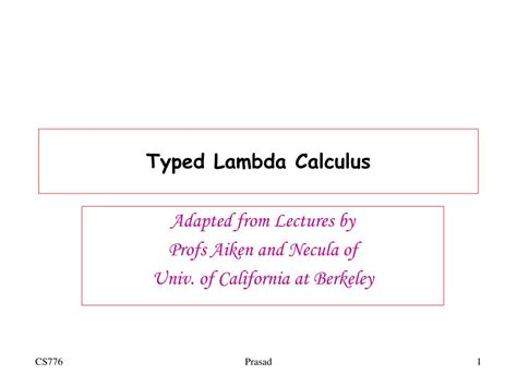 PPT Typed Lambda Calculus PowerPoint Presentation Free Download ID