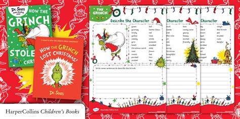 Free The Grinch Character Description Activity Dr Seuss