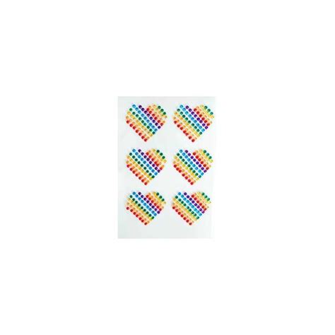 Rainbow Pride Heart Diamante Stickers
