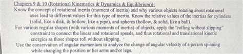 Solved Chapters Rotational Kinematics Dynamics Chegg