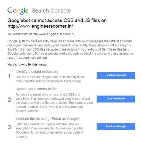 FIX Googlebot Cannot Access CSS And JS Files On Your Website Engineers Corner