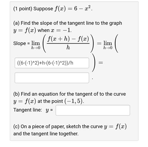 Calculus Limits Tangent Line Equation R HomeworkHelp