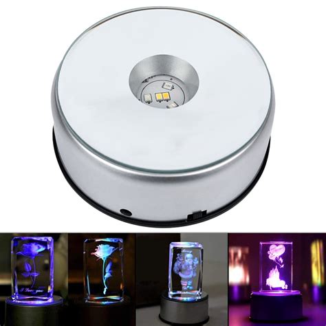 Buy 4 Led Rotating Display Base For Crystals Glass Art Colorful Light