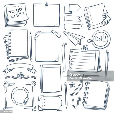 글머리 기호 저널 스케치 요소입니다 노트북 가리 일기 및 종이 프레임 손으로 그린 빈티지 라벨과 배너 벡터 낙서 세트 다이어리에