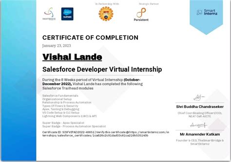 Smartinternz Salesforce Salesforcedeveloper Engineering Opportunity… Vishal Lande
