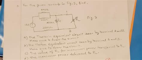 Solved For The Given Circuit In Fig Find Fig A Chegg Com