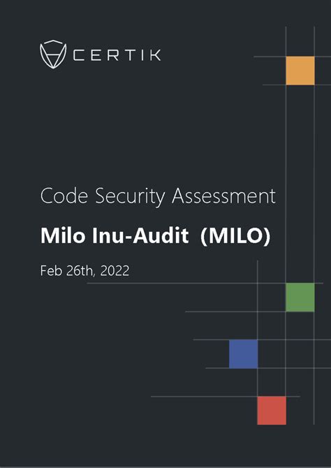 lecture notes of math239 code security assessment milo inu audit（milo