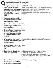 Microbiology Lecture Exam: DNA, Microorganisms & Cells | Course Hero