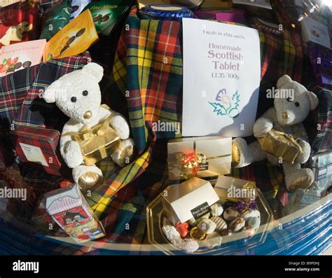 Scottish Tablet Hard Fudge Candy Ts In Scottish Shop Window Stock