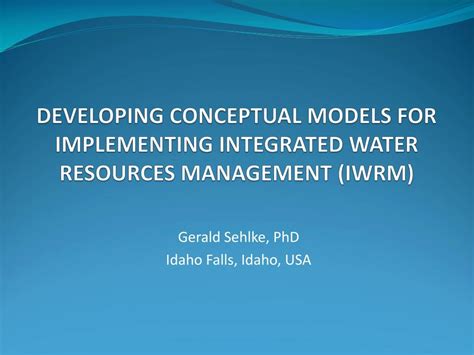 Ppt Developing Conceptual Models For Implementing Integrated Water Resources Management Iwrm
