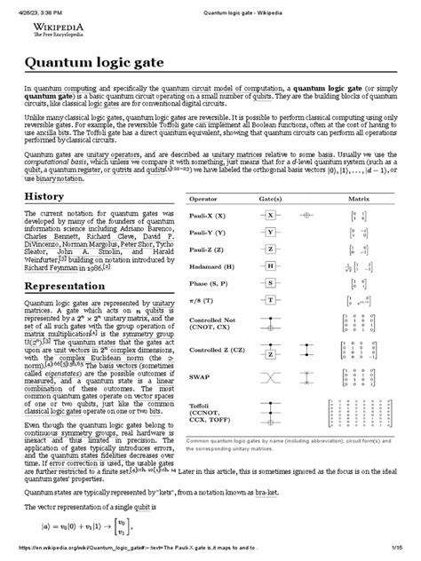 Quantum Logic Gate Wikipedia Download Free Pdf Algebra