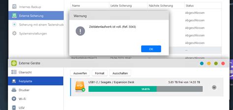 Target Data Drive Is Full Ref 5043 But Enough Space On External Target