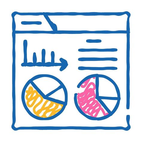 Statistical Analysis Digital Report Icon Doodle Illustration 49830797