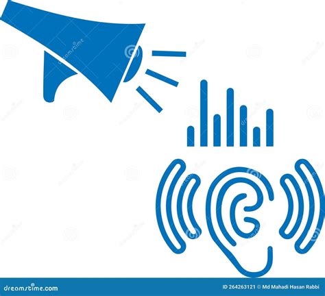 High Noise Level Icon High Sound Loud Sound Noise Blue Vector Icon