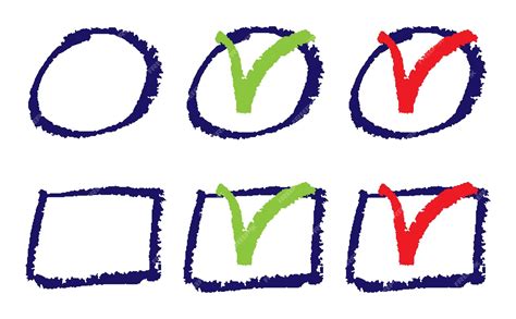 Premium Vector Cute Oil Pastel Textured Checkboxes For Online Vote Selection Empty Checkboxes