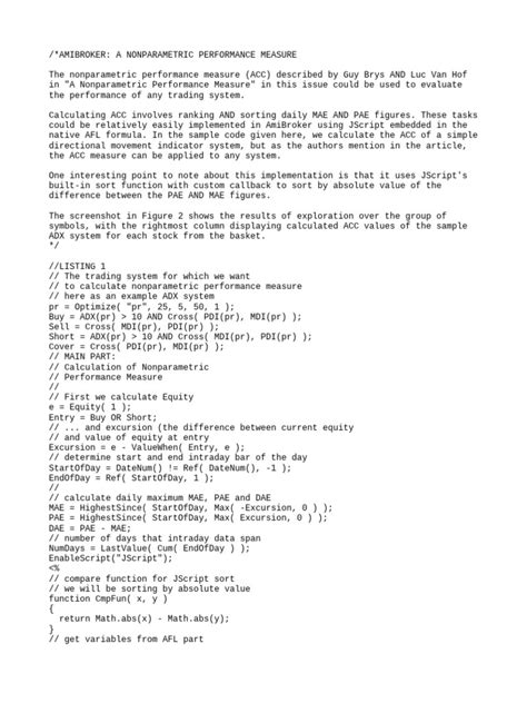 A Nonparametric Performance Measure Pdf Applied Mathematics Statistical Theory