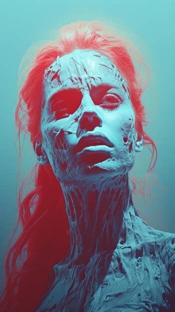 Premium Ai Image An Image Of A Woman With Red Hair And Blue Skin