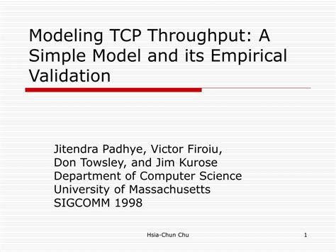 Ppt Modeling Tcp Throughput A Simple Model And Its Empirical