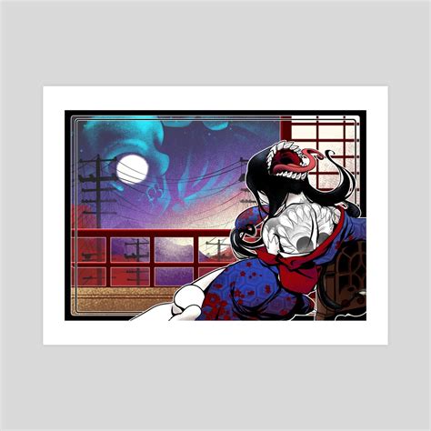 Yokai Pinups Futakuchionna An Art Print By Melle D Inprnt