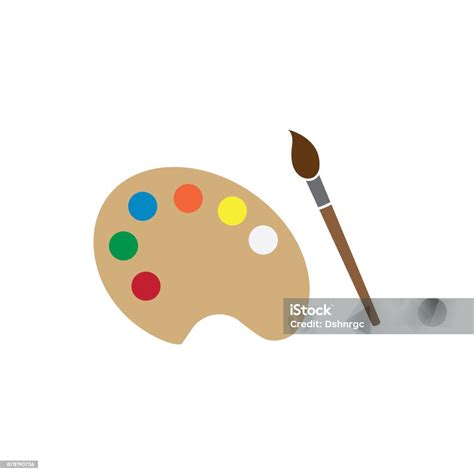 Melukis Palet Warna Dan Ikon Vektor Sikat Peralatan Melukis Berwarna