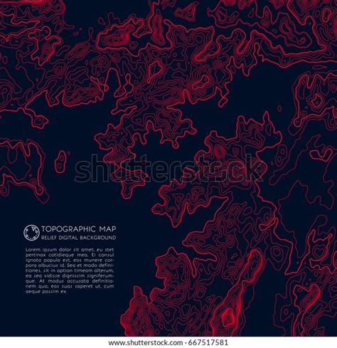 Map Line Topography Vector Abstract Topographic Stock Vector (Royalty Free) 667517581