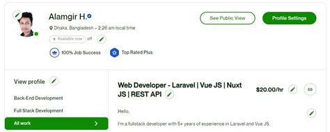 Alamgir Hossan On Linkedin Upwork Laravel Laraveldeveloper Vuejs