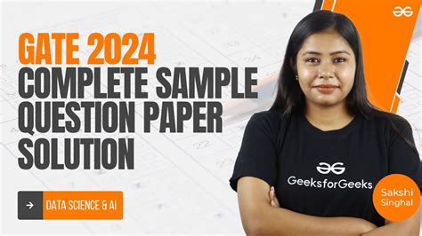 Complete Sample Question Paper Solution Gate 2024 Data Science And