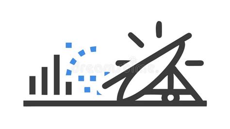 Satellite Dish Icon With Data Signal Graph Line Art Vector Design