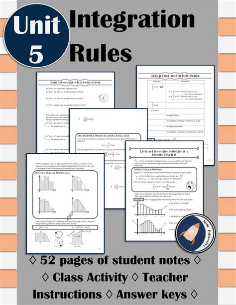 Integration Rules Notes Graphing Inequalities Ap Calculus High
