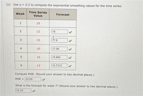 solved c use α 0 2 to compute the exponential smoothing