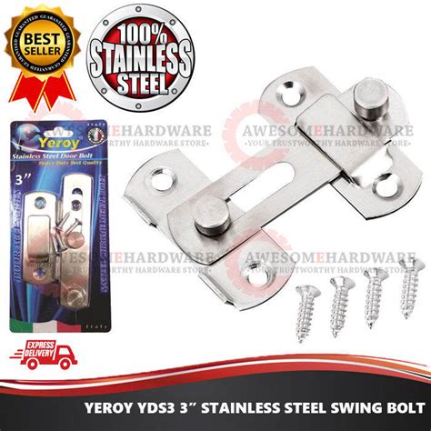 Yeroy 3 Stainless Steel Swing Bolt Door Latch Sliding Door Lock For