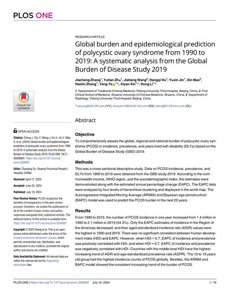 Pdf Global Burden And Epidemiological Prediction Of Polycystic Ovary Syndrome From 1990 To