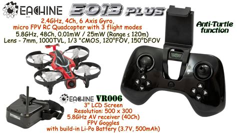 Eachine E013 Plus Micro Fpv Rc Quadcopter With Eachine Vr006 Mini Fpv