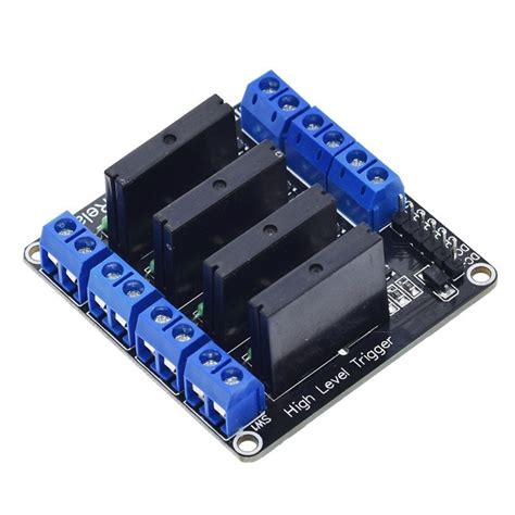 4 ช่อง 5v Dc รีเลย์โมดูล Solid State สูงต่ําระดับ Ssr Avr Dsp รีเลย์