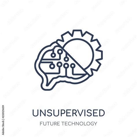 Unsupervised Learning Icon Unsupervised Learning Linear Symbol Design