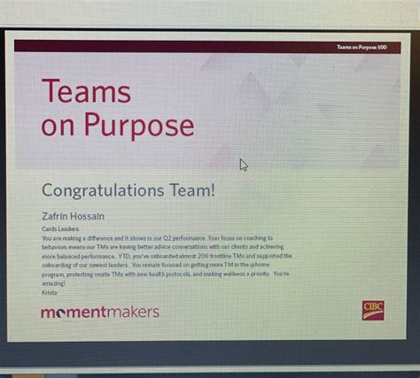 Zafrin Hossain On Linkedin Recognition Grateful Gratitude Teamwork Cibc Leadership 10