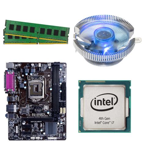 Motherboard And Cpu Bundles I7 4th Gen Cpu 8gb Ram Blue Led Cpu Fan H81 Motherboard Combo For