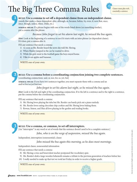 The Big 3 Comma Rules G3 12 Pdf Comma Human Communication