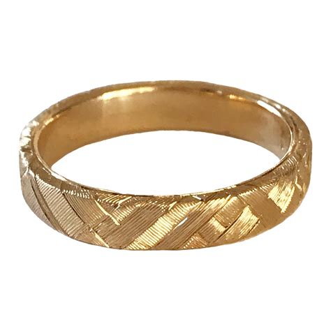 Dalben Hand Engraved Small Gold Band Ring For Sale At 1stdibs 4 Us