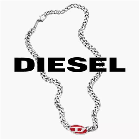 무료배송 디젤 D 로고 레드 에나멜 스테인리스 스틸 체인 실버 목걸이 네크리스 Diesel Red Enamel 상품 상세 크로켓